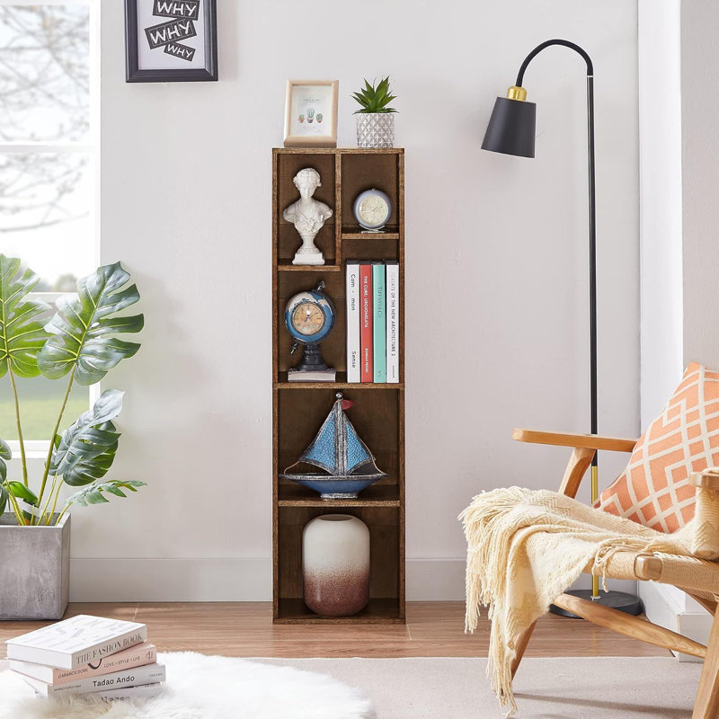 Ophelia & Co. 5 Cube Bookcase, Modern Storage for Standard Textbooks, Vertical or Horizontal ...